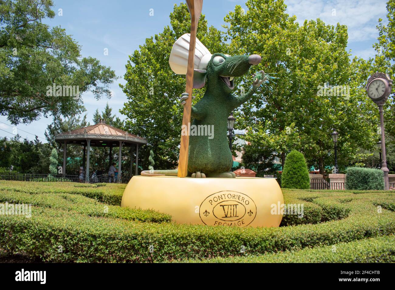Orlando, Florida. July 29, 2020. Remy Topiary at Epcot (27 Stock Photo ...