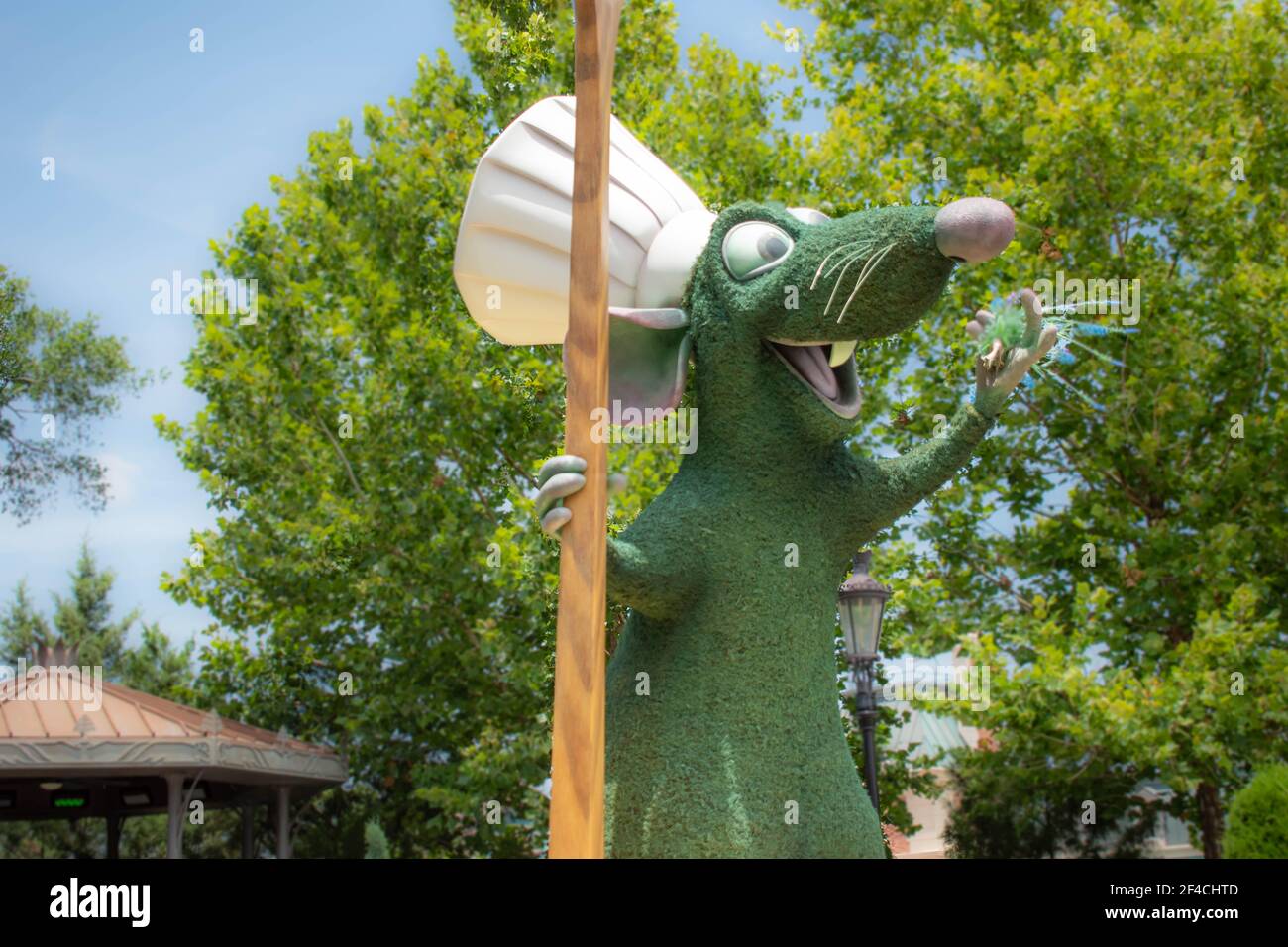 Orlando, Florida. July 29, 2020. Remy Topiary at Epcot (28 Stock Photo ...