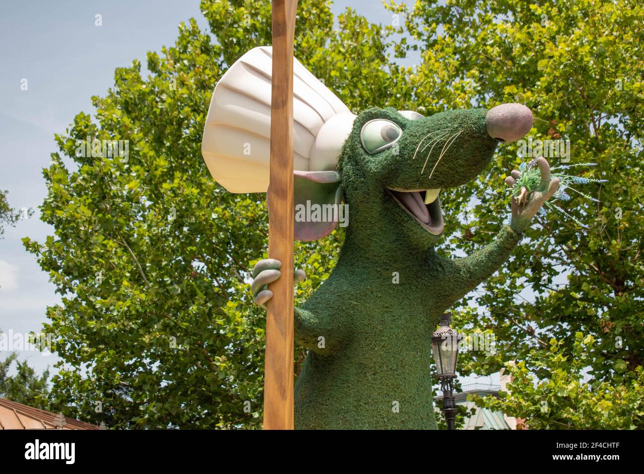 Orlando, Florida. July 29, 2020. Remy Topiary at Epcot (30 Stock Photo ...