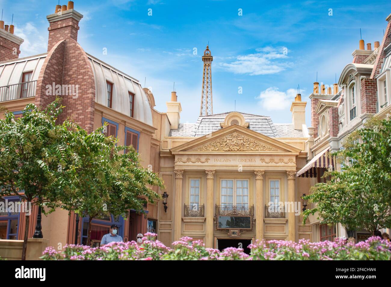 Orlando, Florida. July 29, 2020. Top view of France Pavillion at Epcot ...