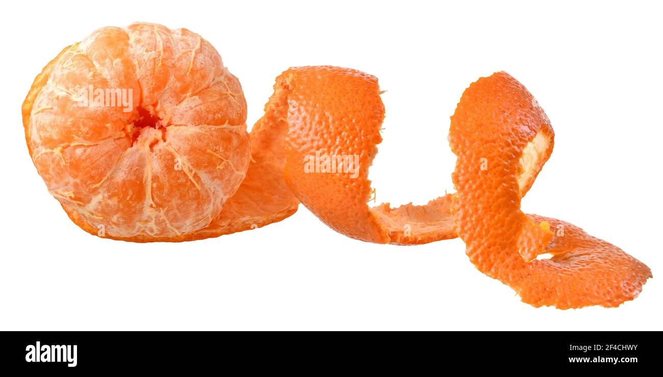 tangerine slice with isolated on white background Stock Photo - Alamy
