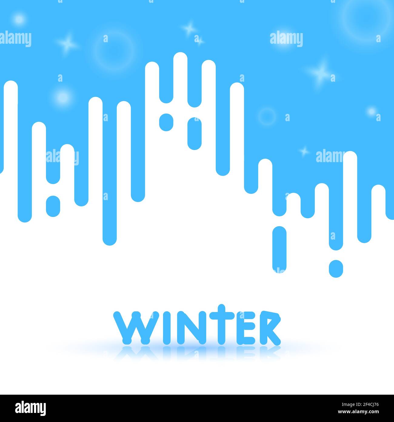 Abstract winter background with blue stripes on white and glowing ...