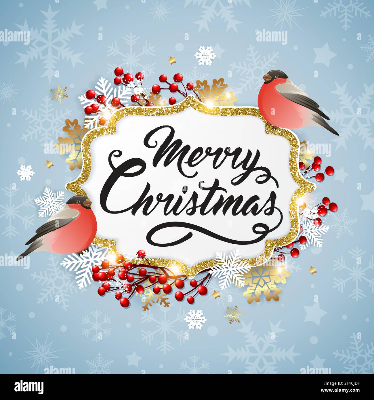 Christmas background snowflakes bullfinch Stock Vector Images - Alamy
