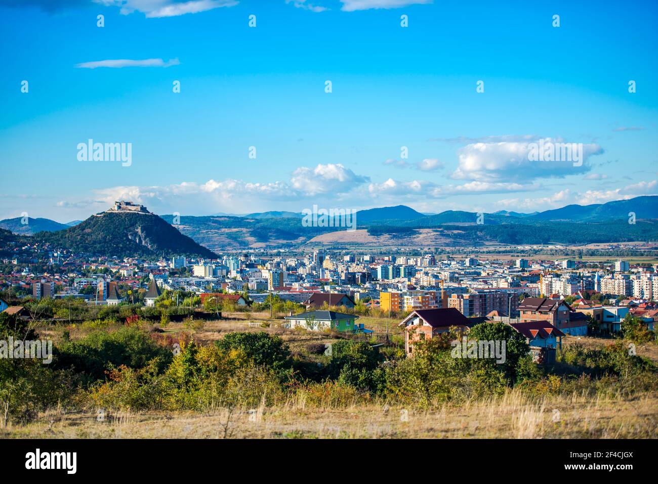 Deva city view on the summer, Romania Stock Photo - Alamy