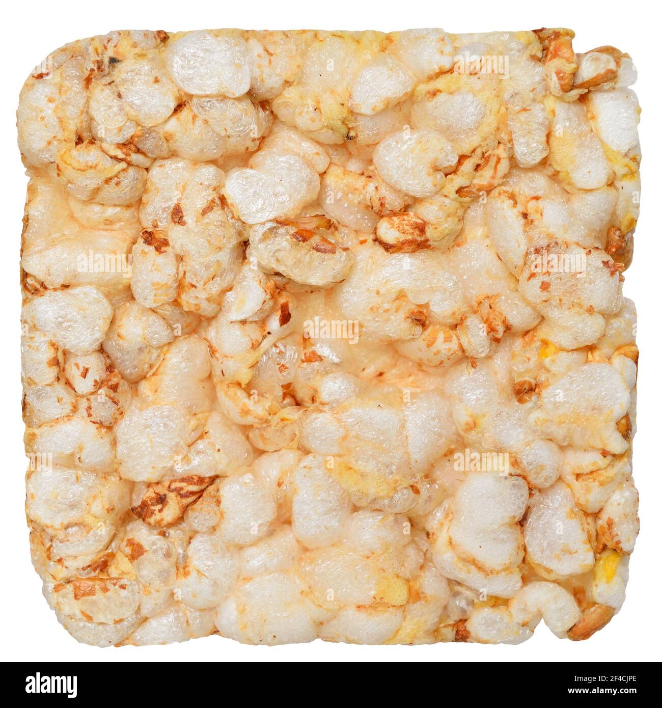 Slice of crispbread close up top view on white background Stock Photo ...