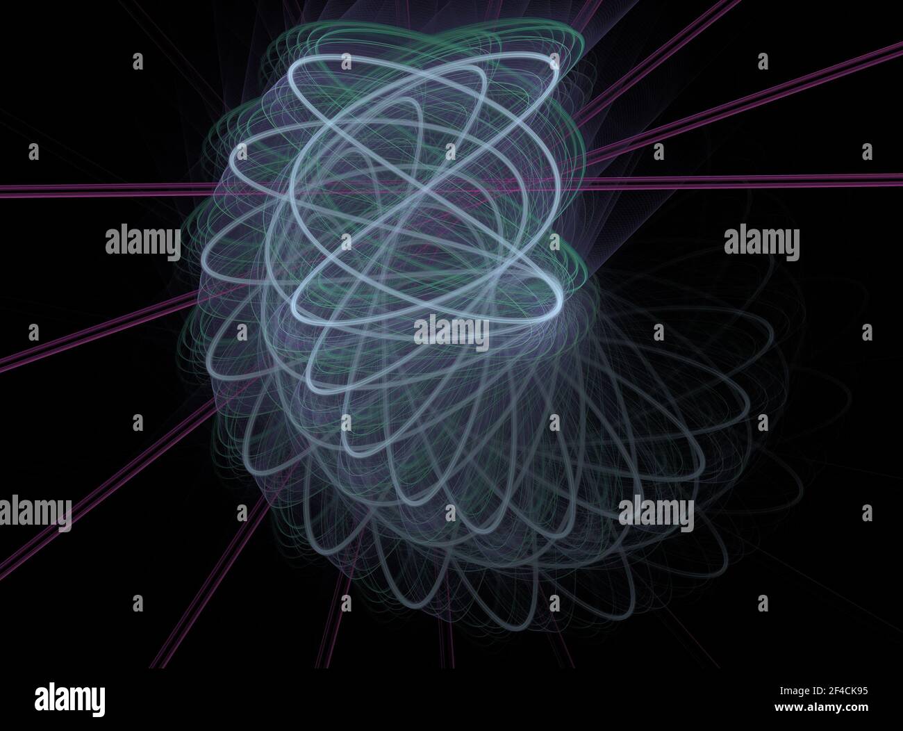 An abstract computer generated modern fractal design on dark background ...