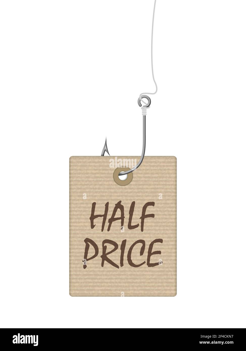 Half price tag on a white background. Vector illustration Stock Photo ...