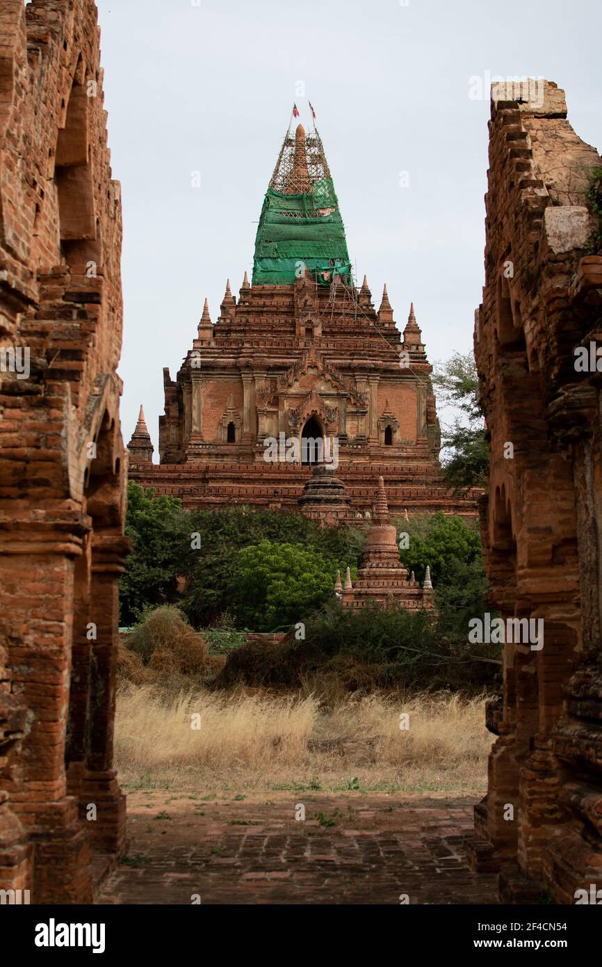 BAGAN, NYAUNG-U, MYANMAR - 3 JANUARY 2020: A huge old and historical ...