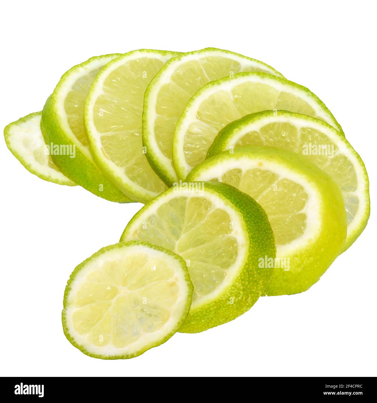 Fresh cut lime top view isolated on a white background Stock Photo - Alamy