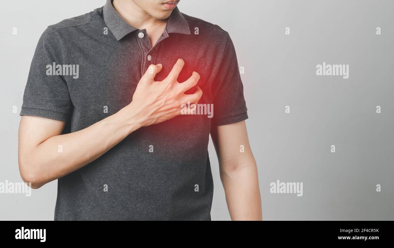 Man has chest pain suffering by heart disease, Cardiovascular disease ...