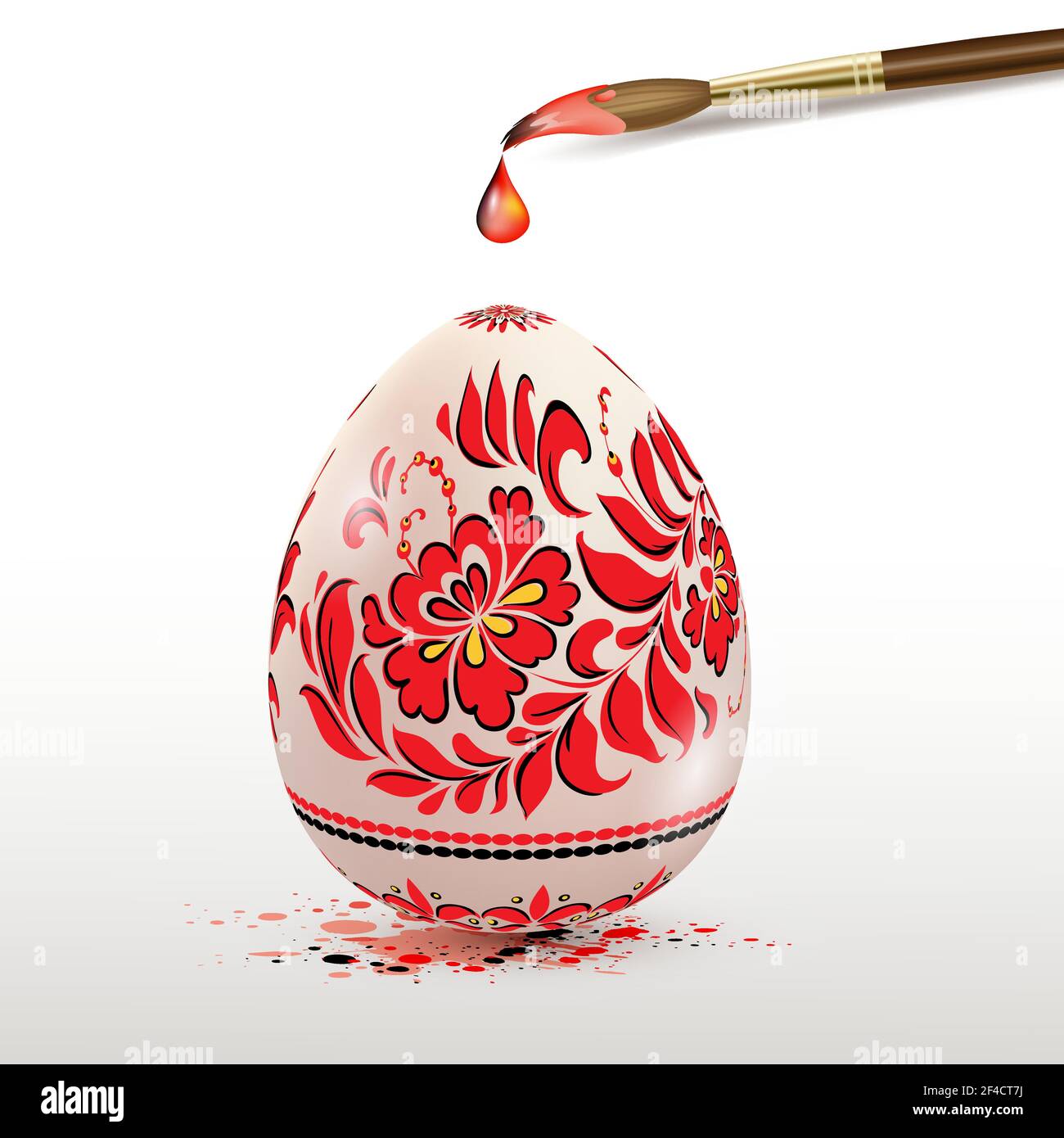 Red floral ornament Stock Vector Images - Alamy