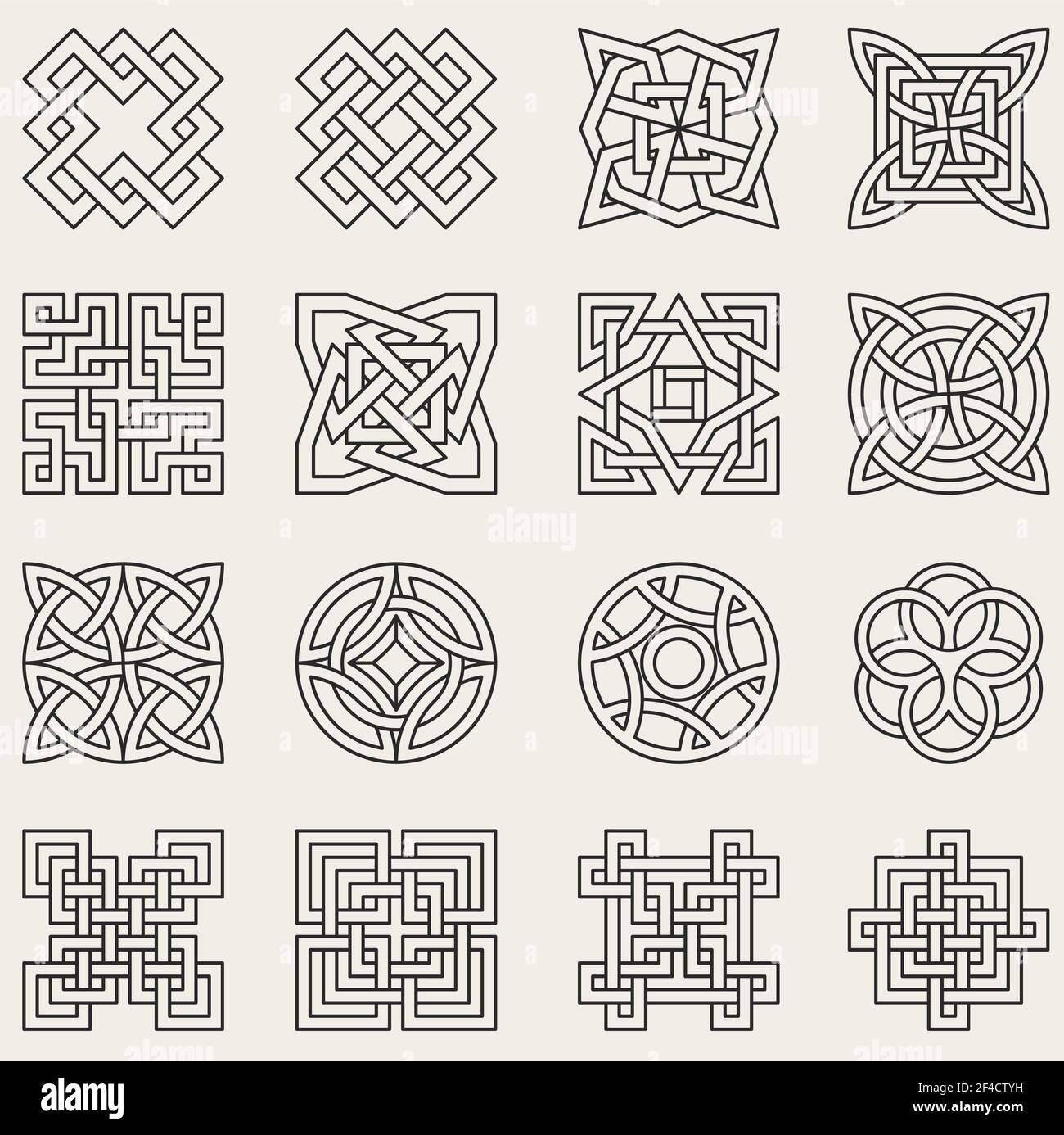 Set of geometrical decorative design elements. Vector illustration ...