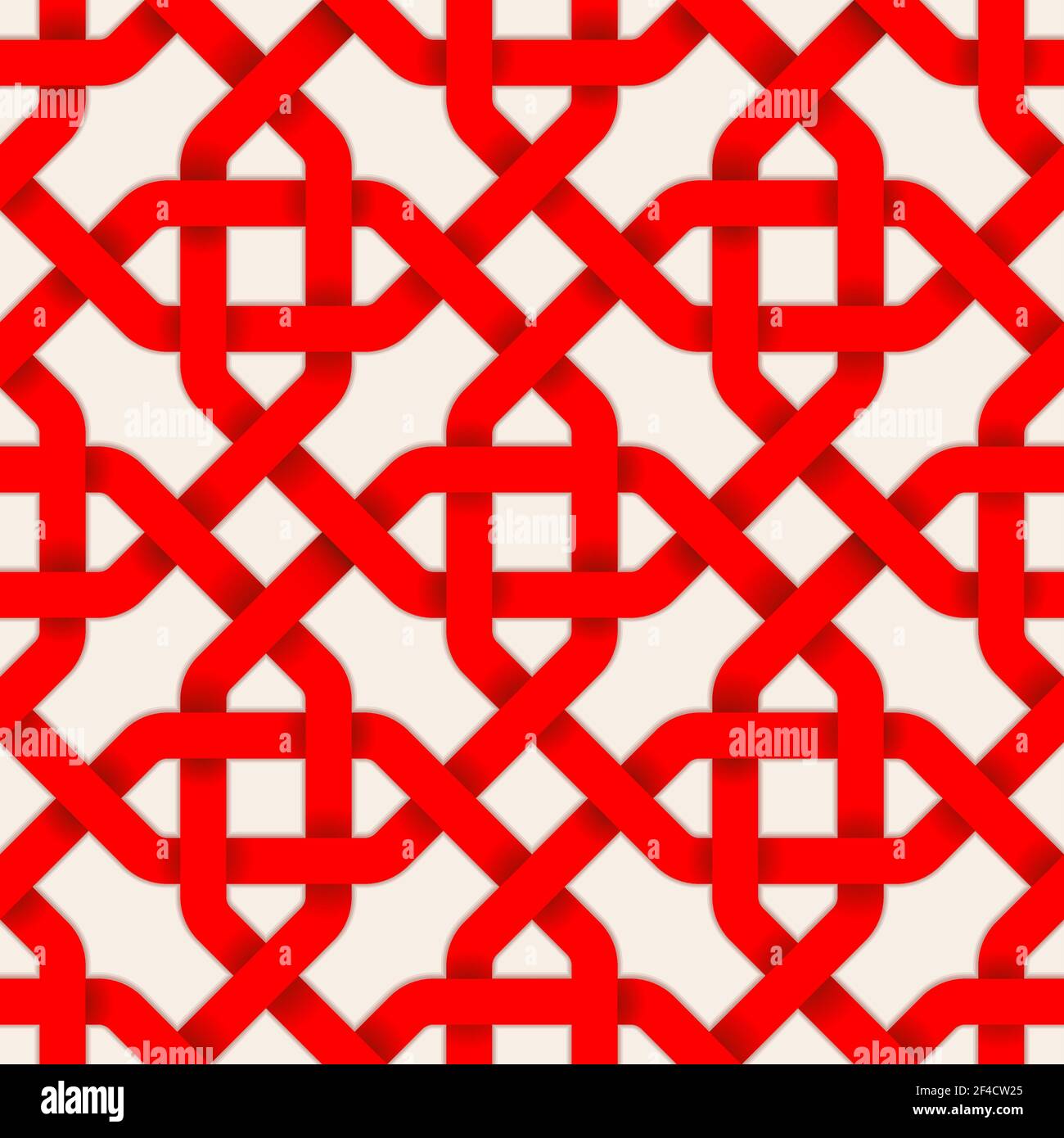 Decorative red abstract geometrical seamless pattern on a white ...