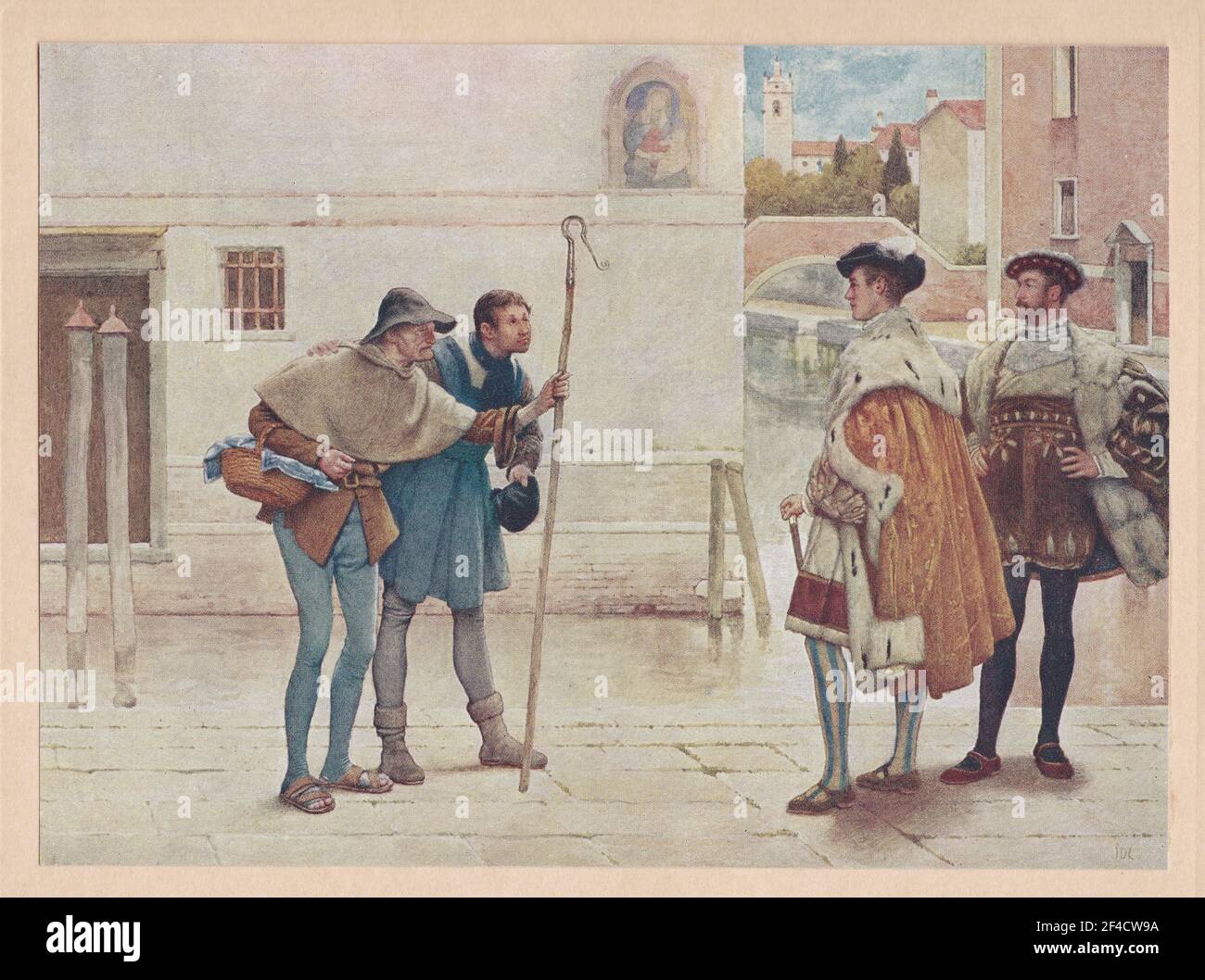 Bassanio, Lorenzo, Old Gobbo and Launcelot Gobbo 'To him, Father' - The ...