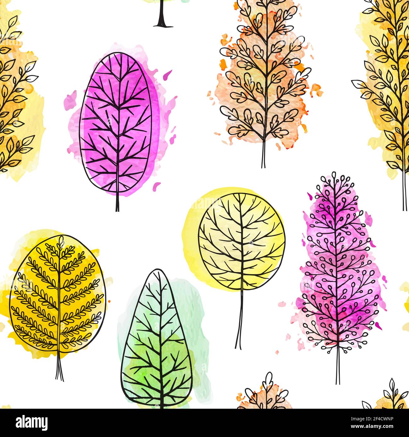 Orange autumn trees on Stock Vector Images - Alamy