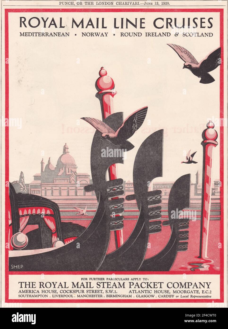 Vintage advert for Royal Mail Line Cruises / The Royal Mail Steam ...