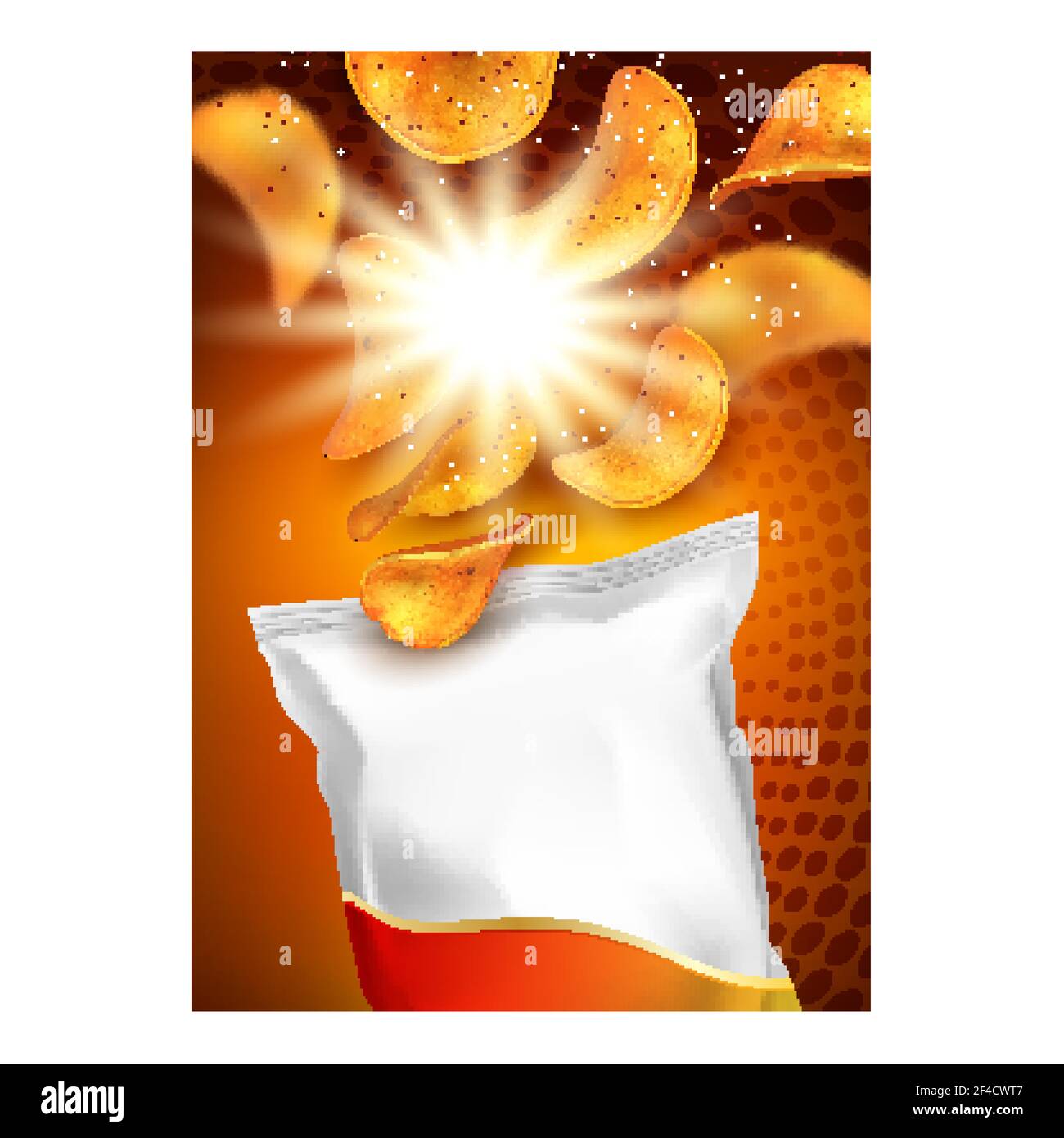 Chips Food Creative Promotional Banner Vector Illustration Stock Vector ...
