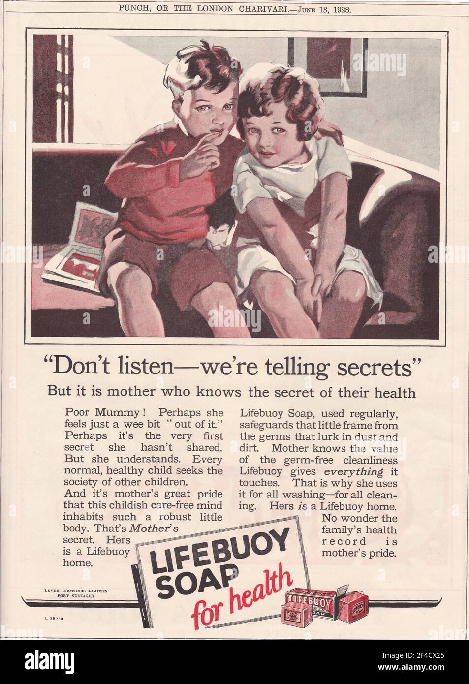 Vintage advert for Lifebuoy Soap for health Stock Photo - Alamy
