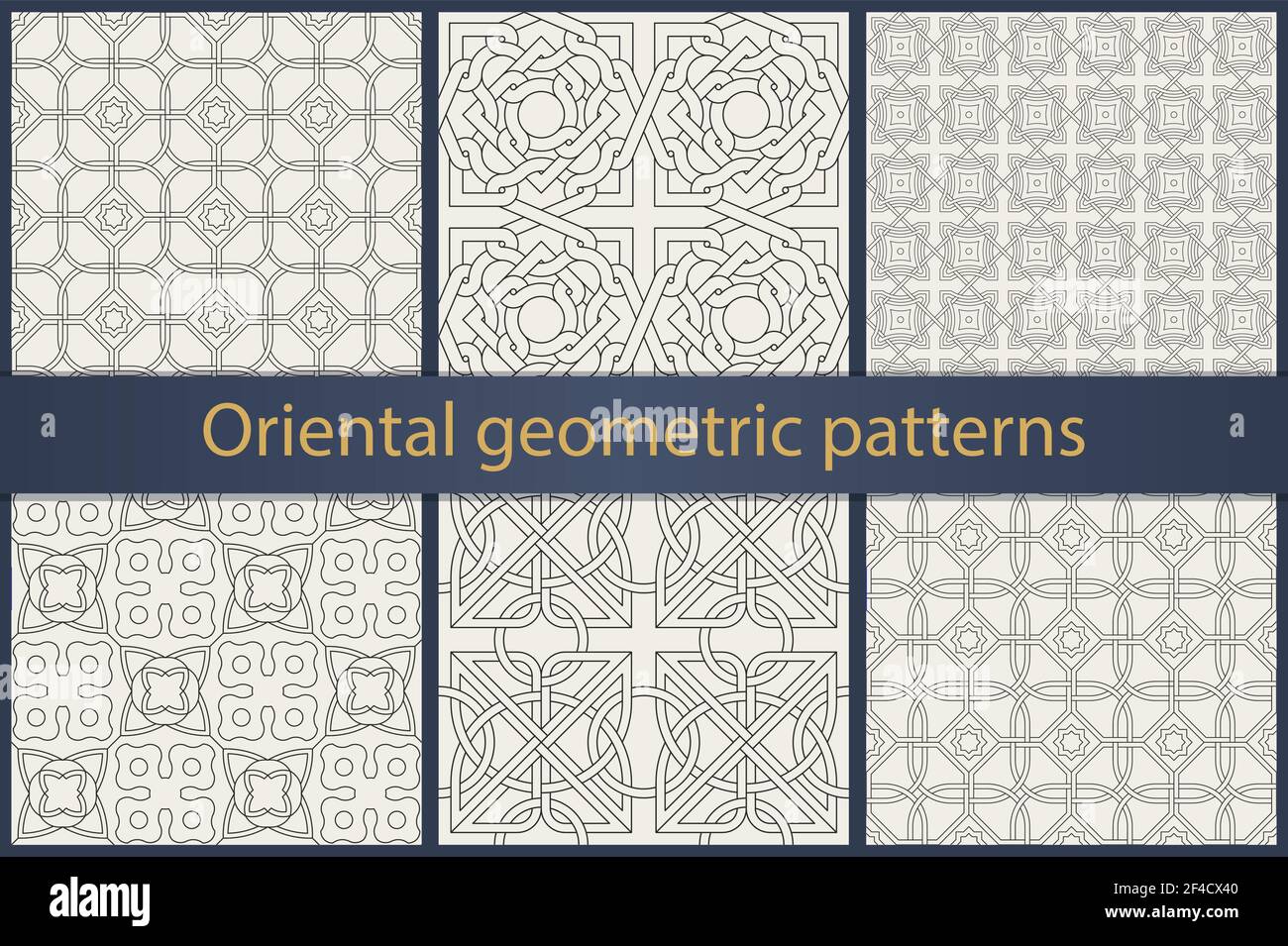 Set of traditional oriental geometrical seamless patterns. Decorative ...