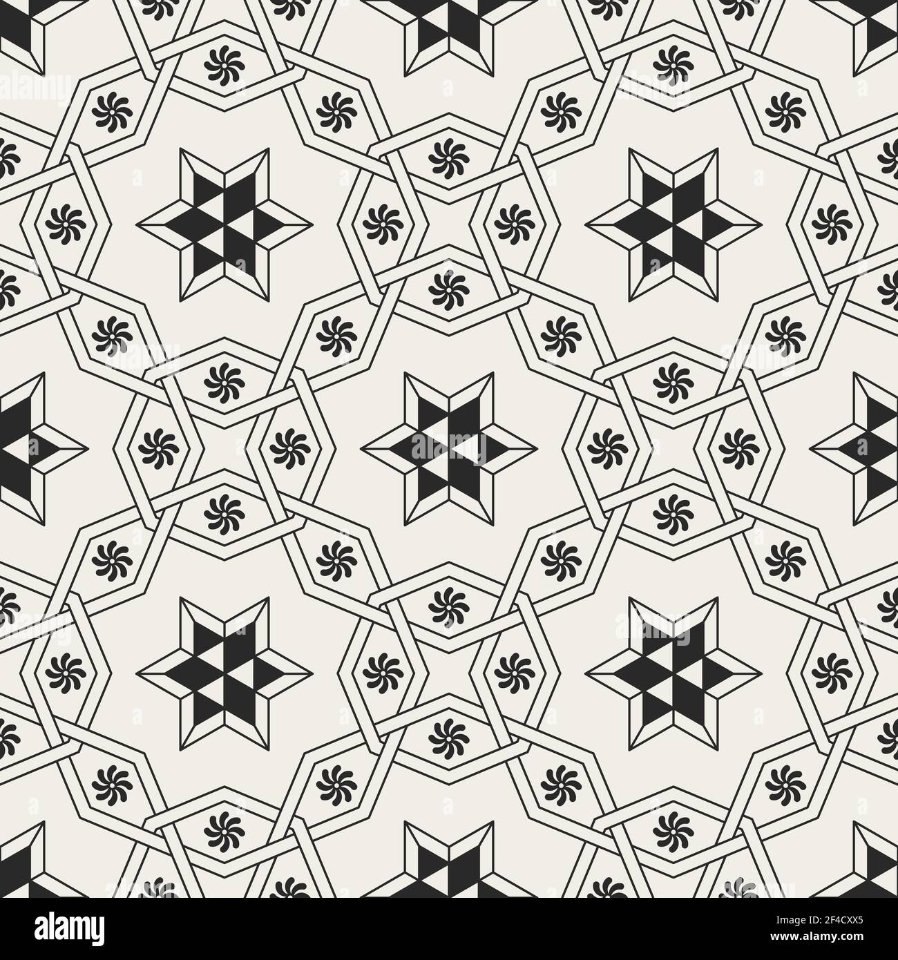 Decorative geometrical seamless pattern. Traditional oriental ...