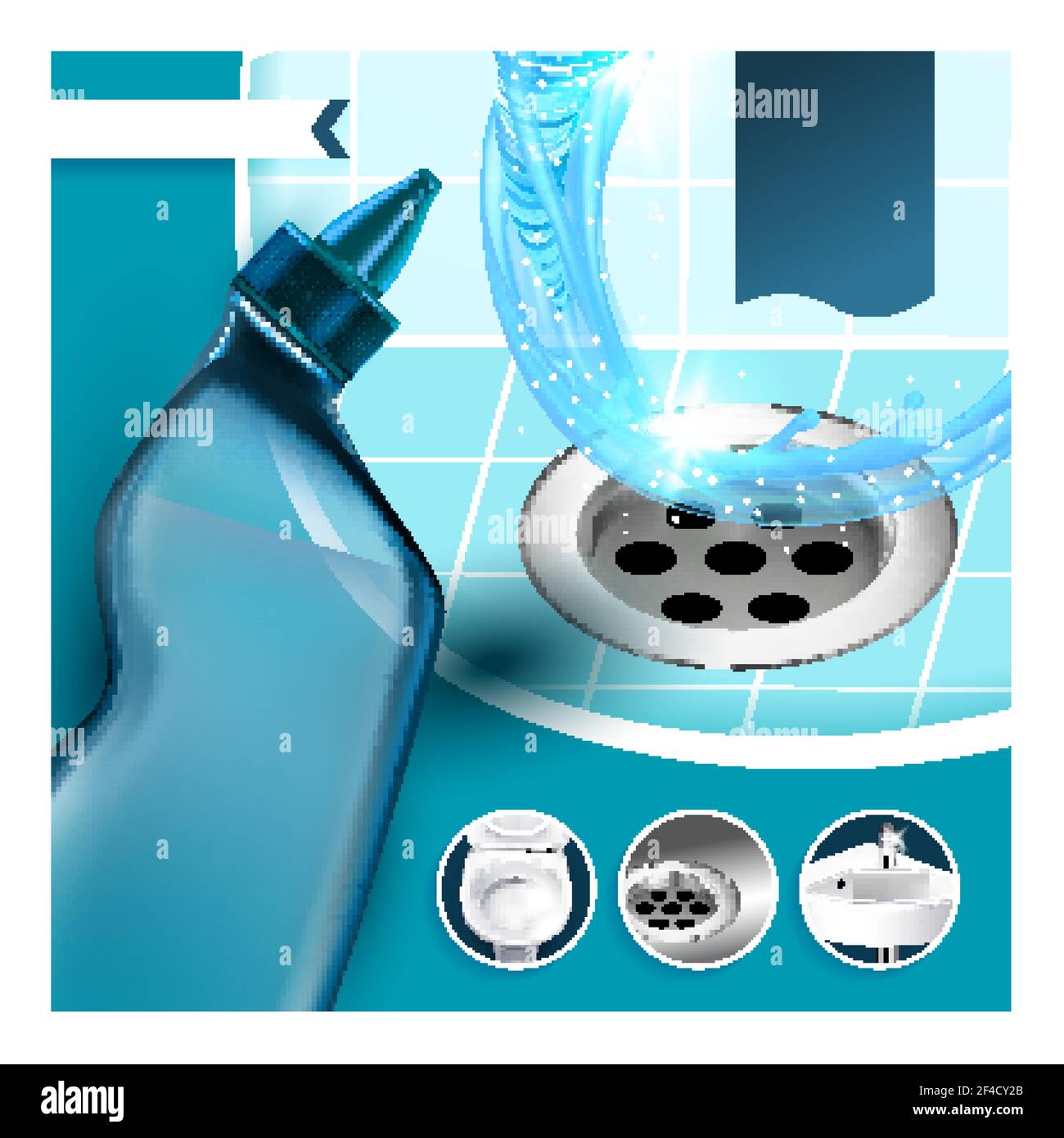 Drain Cleaner Kills Germs Promo Poster Vector Stock Vector Image & Art ...