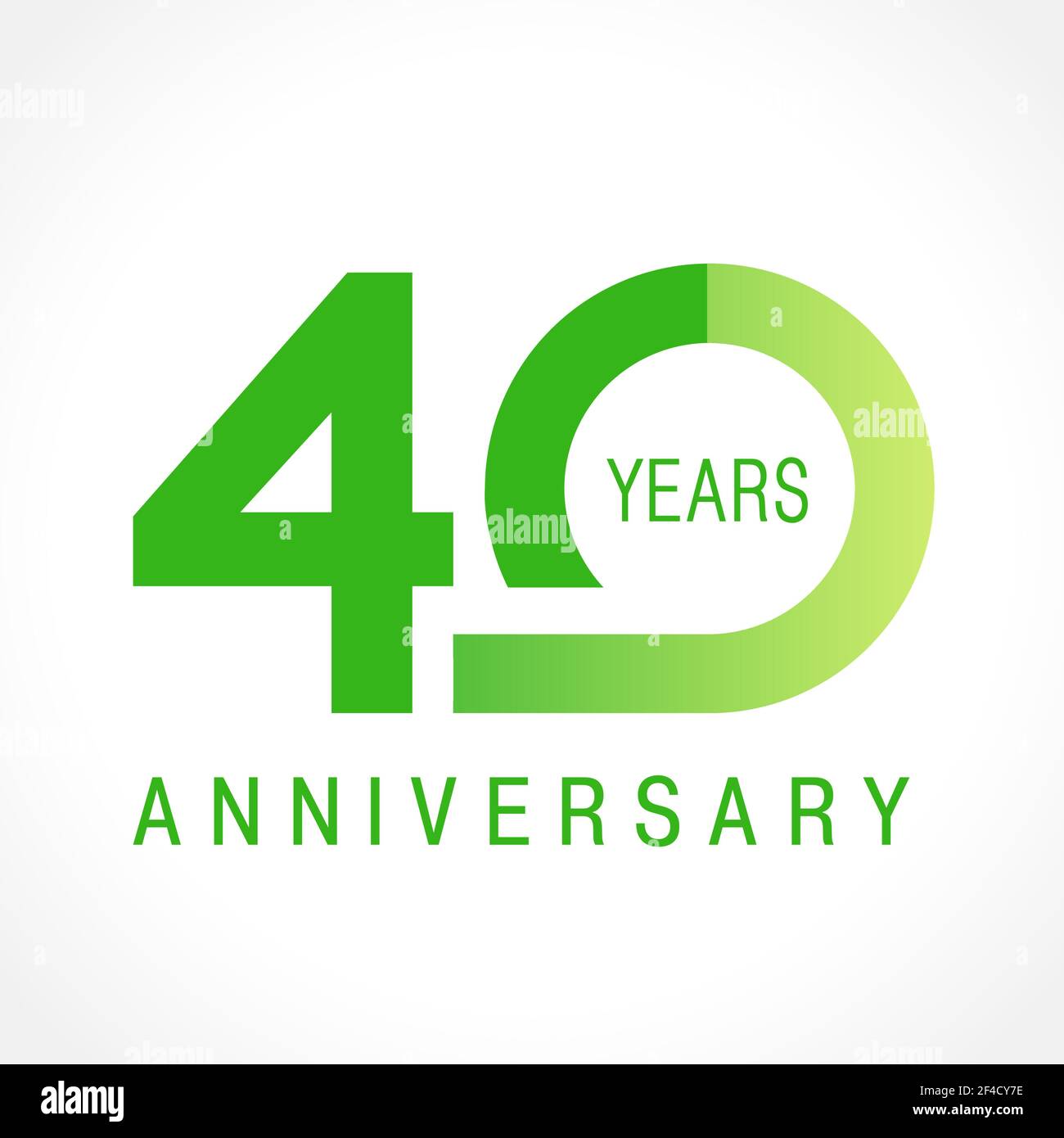 40 years old celebrating logotype. Colored happy anniversary 40 th ...
