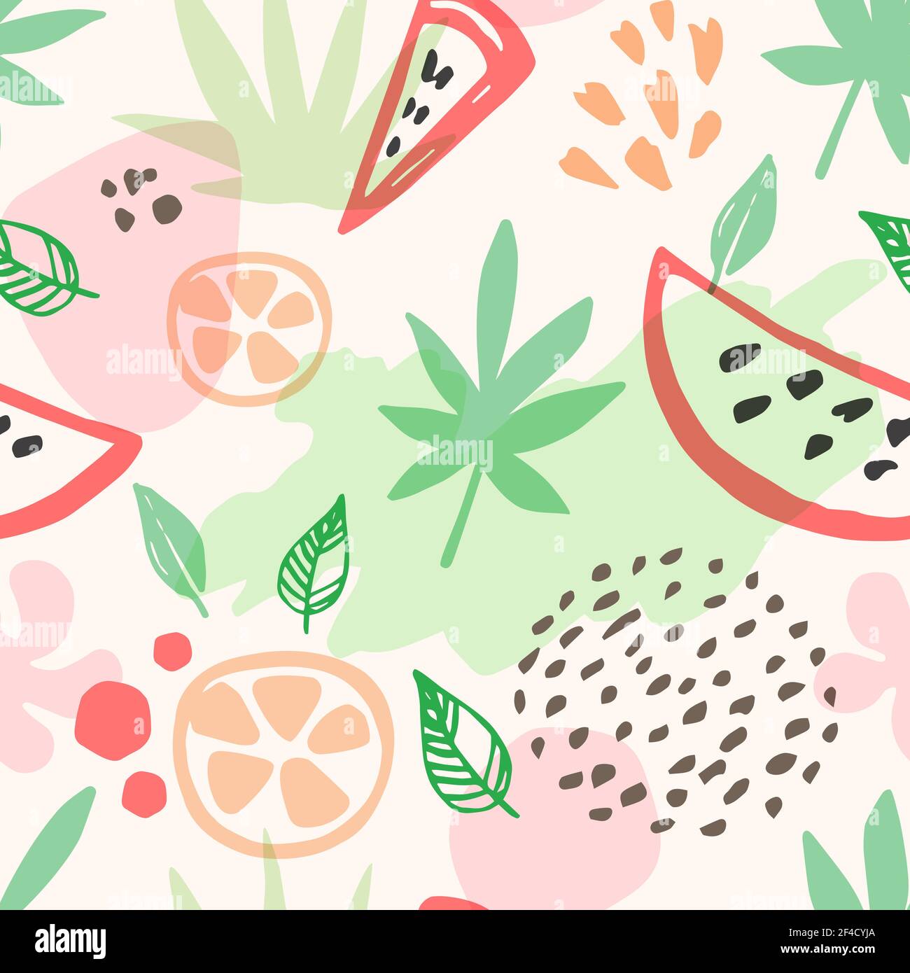 Seamless fruit pattern hi-res stock photography and images - Alamy