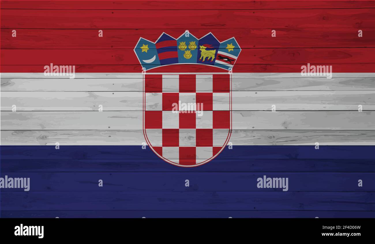Croatia flag with waving grunge texture. Vector background Stock Vector ...