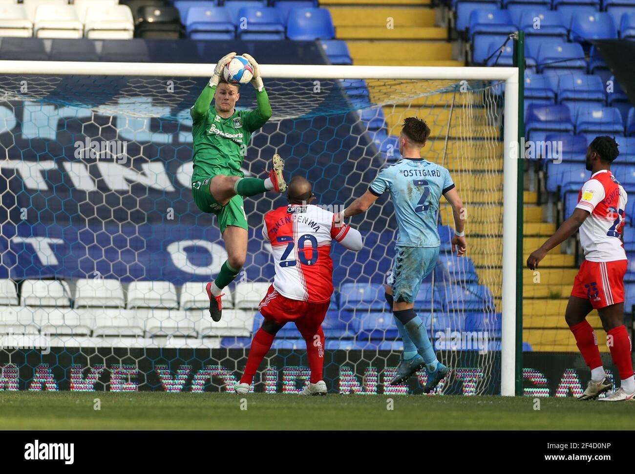 Coventry City goalkeeper Ben Wilson (right) during the Sky Bet ...