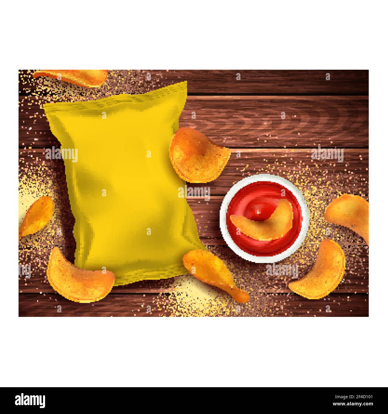 Onion Chips Creative Promotional Poster Vector Illustration Stock ...