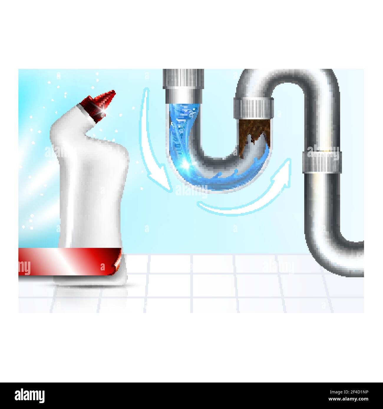Drain Cleaner Creative Promotional Poster Vector Illustration Stock ...