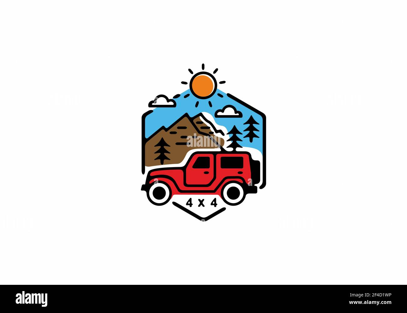 Red car in outdoor line art drawing illustration design Stock Vector ...