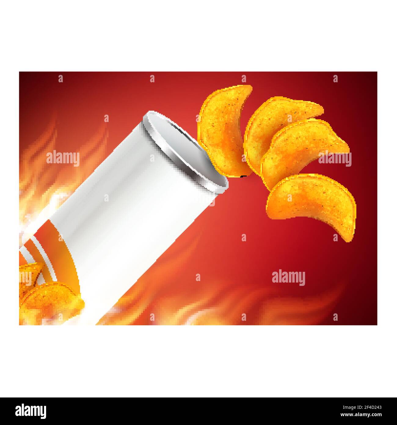 Potato Chips Creative Advertising Poster Vector Illustration Stock ...