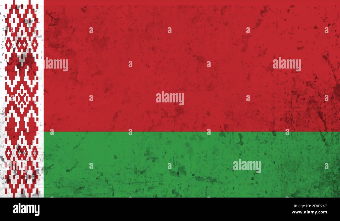 Belarus flag with waving grunge texture. Vector background Stock Vector ...