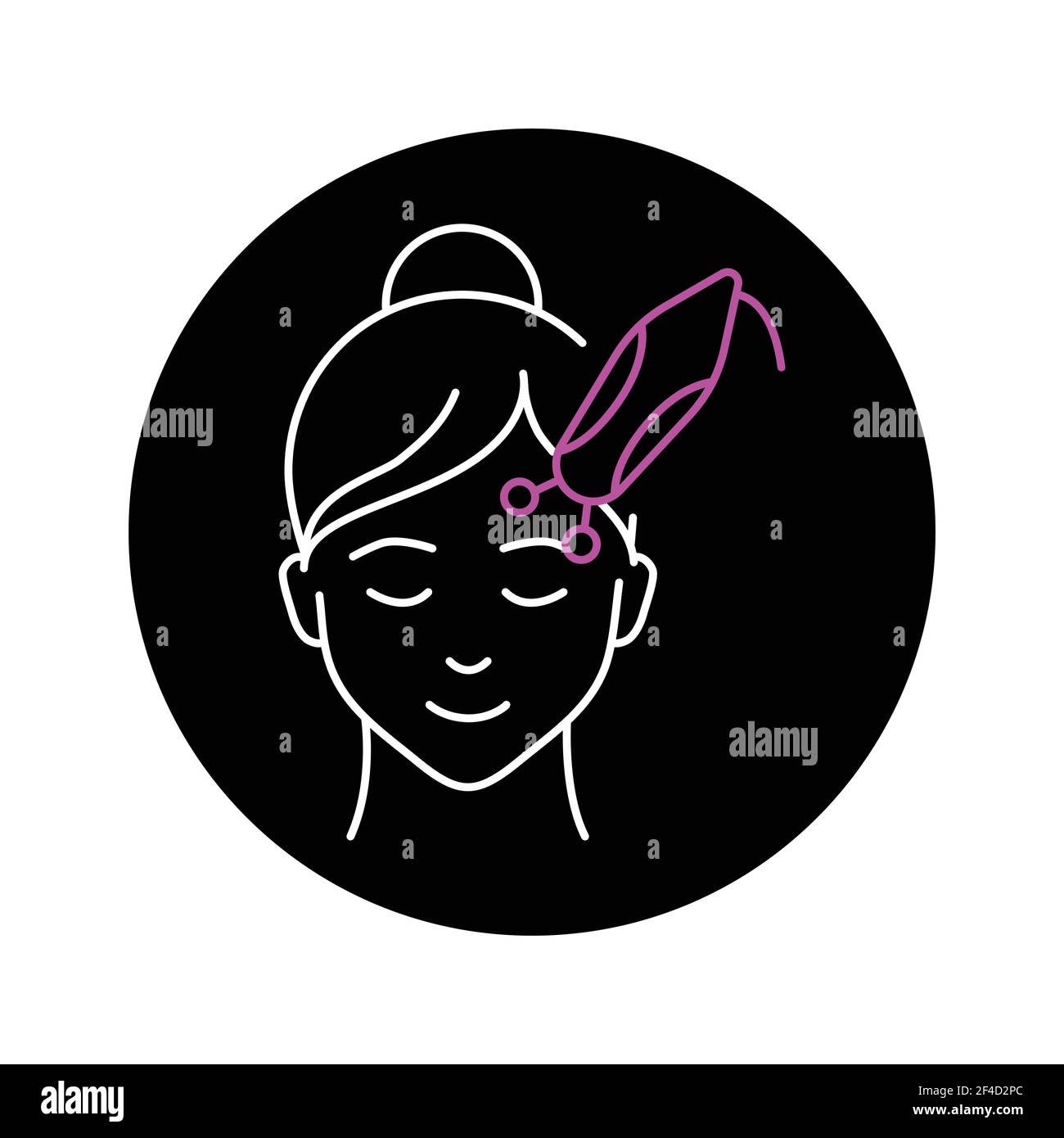 Microcurrent therapy face black glyph icon. Skin care. SPA, Cosmetic ...