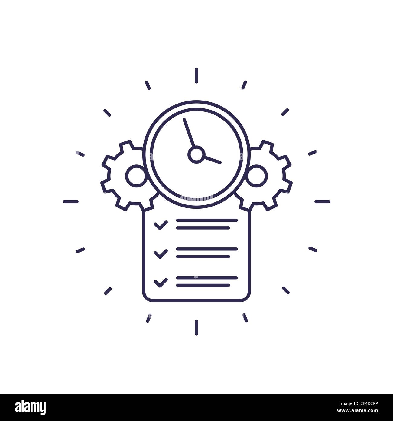 White line completed task icon hi-res stock photography and images - Alamy