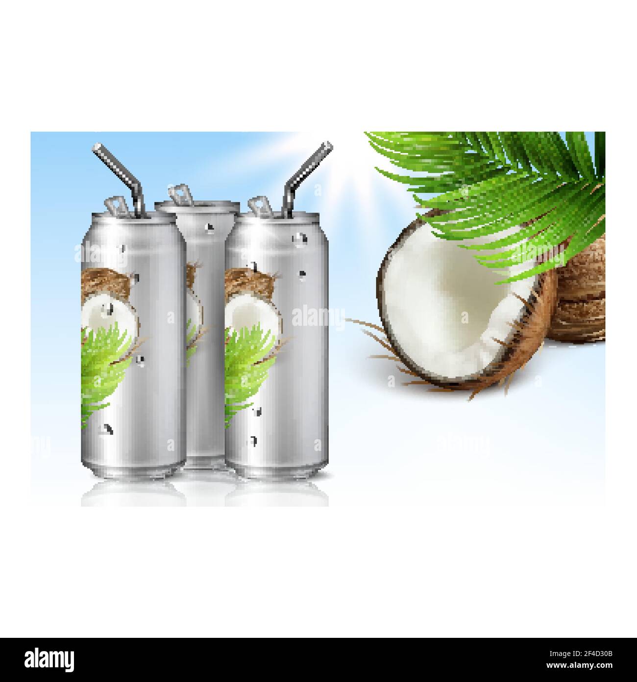 Coconut Water Creative Promotional Poster Vector Illustration Stock ...