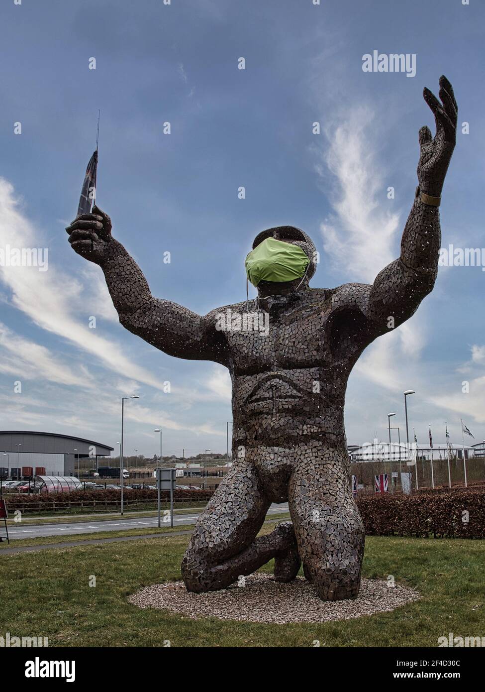 Giant metal figure at Amesbury Stock Photo - Alamy