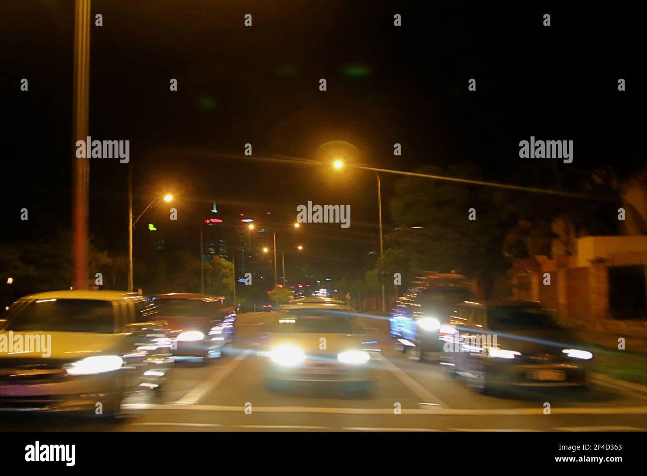 Driving through the night Stock Photo - Alamy