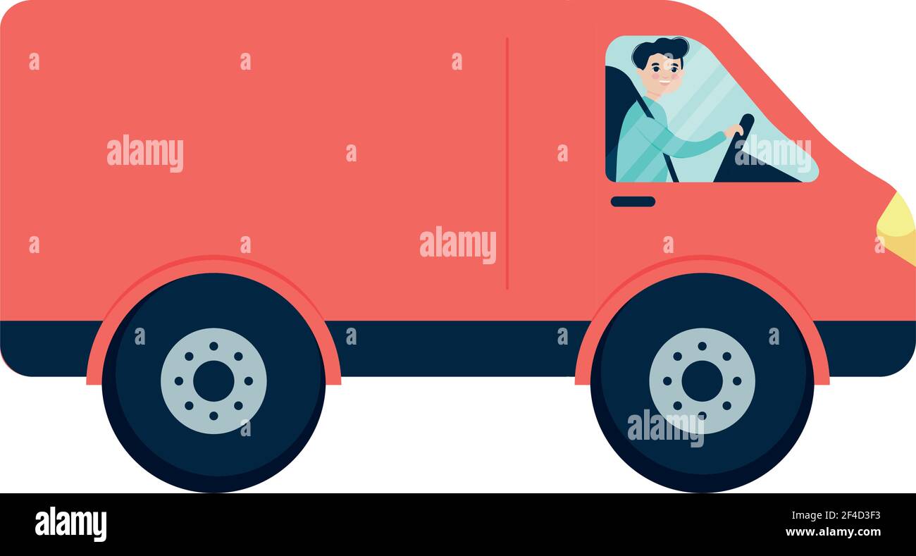 Man driving a van Cut Out Stock Images & Pictures - Alamy