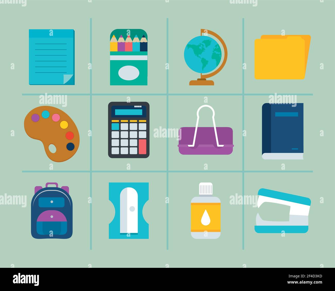 school tools and supplies set Stock Vector Image & Art - Alamy