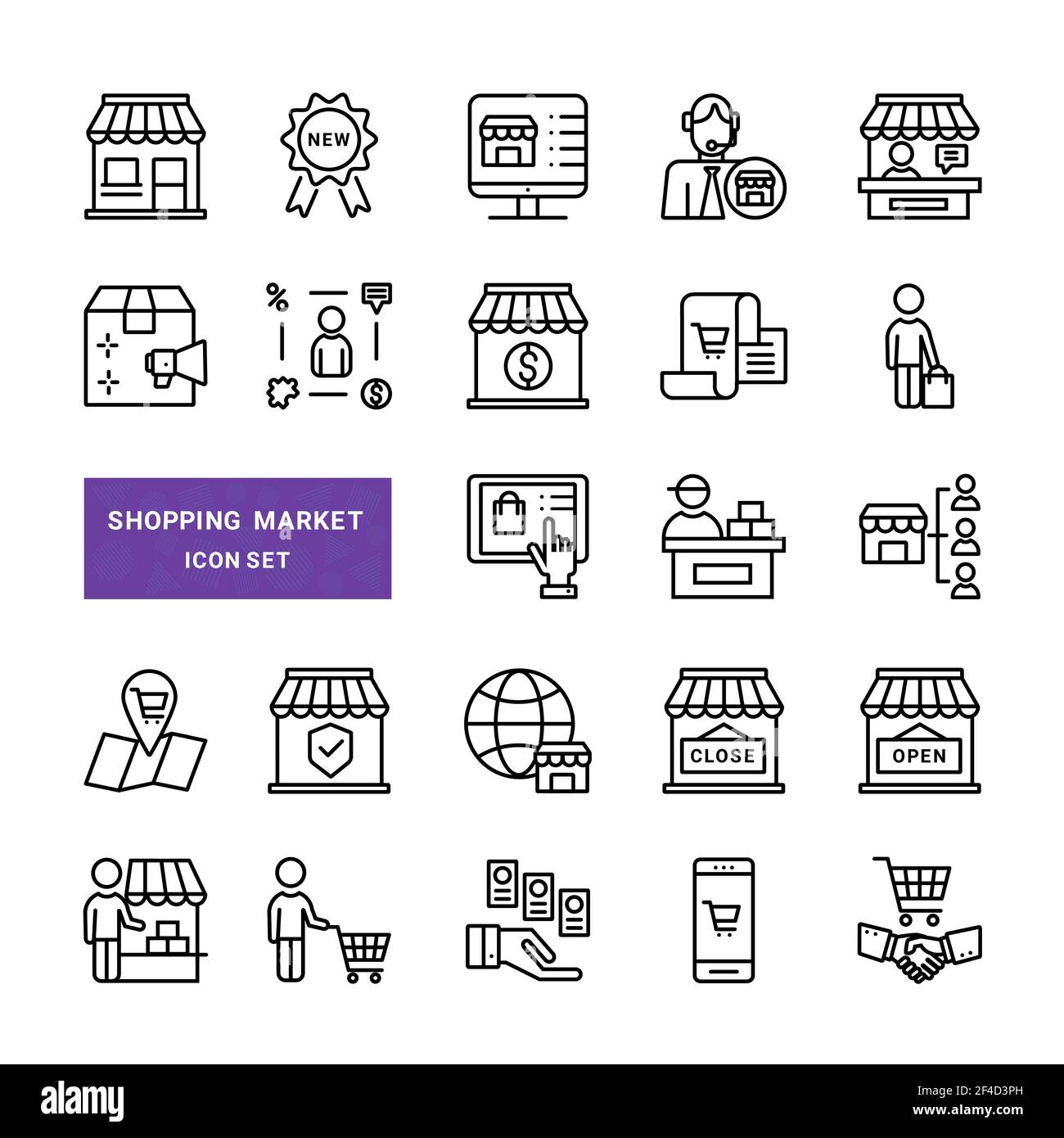 Set of shopping and market vector line icons. Include such icons as ...