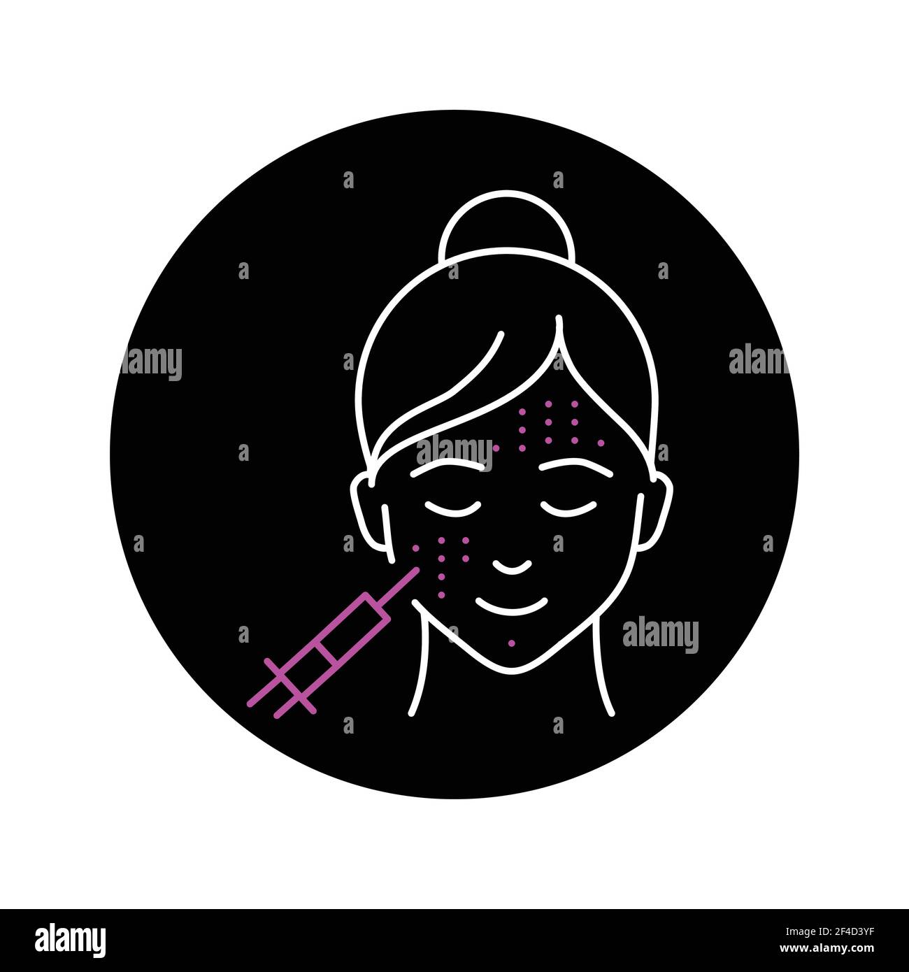 Mesotherapy face black glyph icon. Skin care. SPA, Cosmetic procedures ...