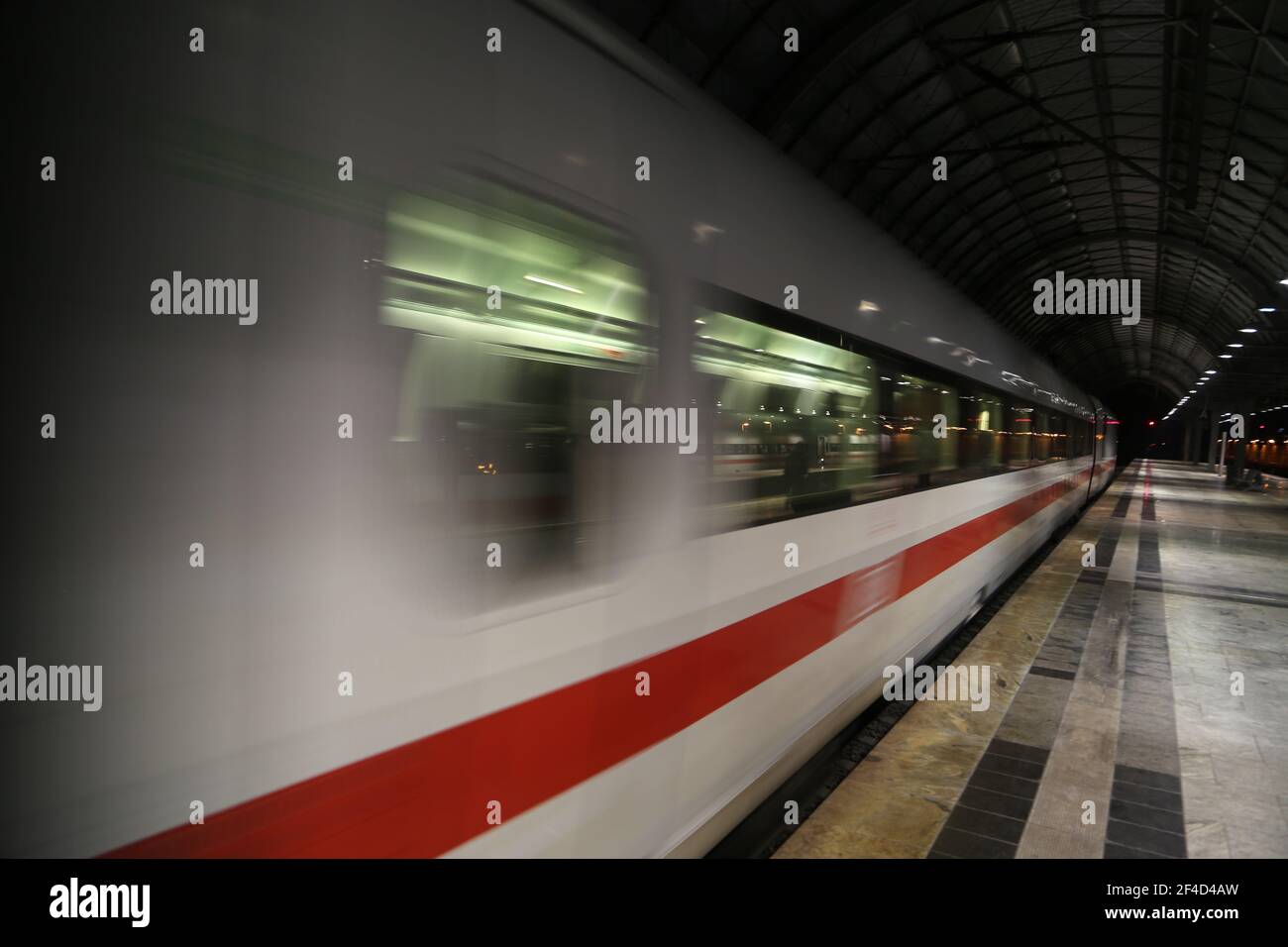 Train Station at night Stock Photo - Alamy
