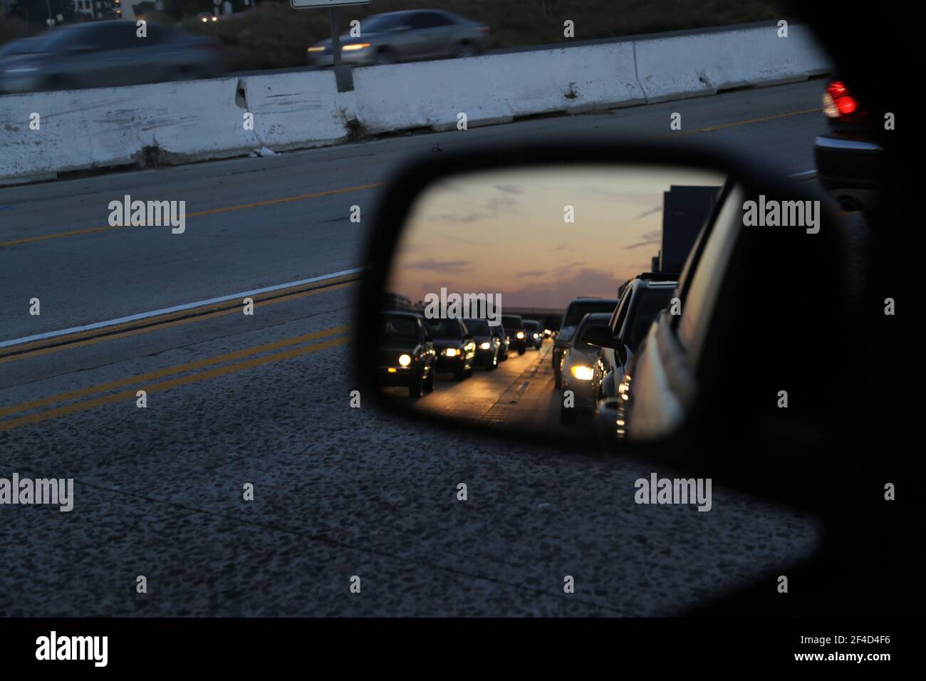 rear-mirror view in a car Stock Photo - Alamy