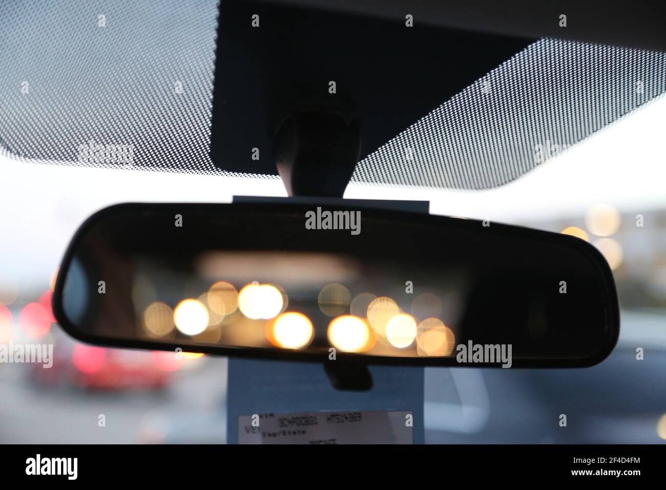 rear-mirror view in a car Stock Photo - Alamy