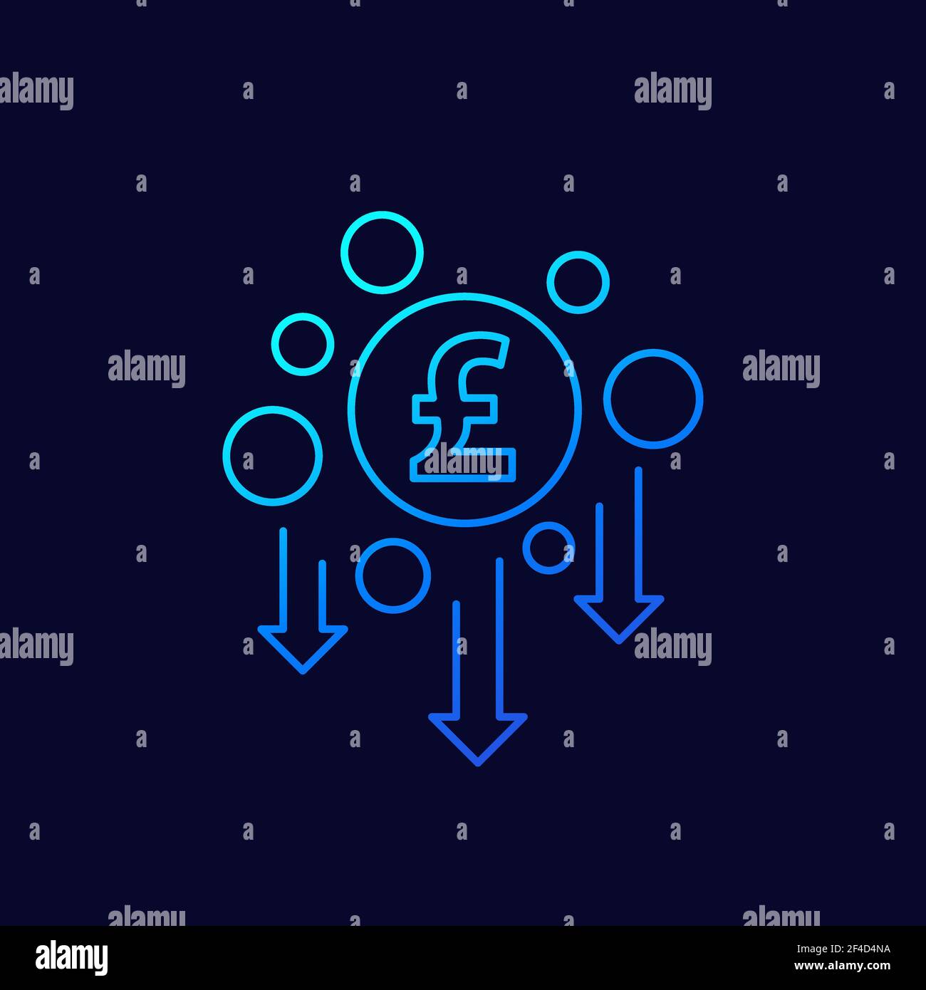 cost reduction, thin line icon with pound Stock Vector Image & Art - Alamy