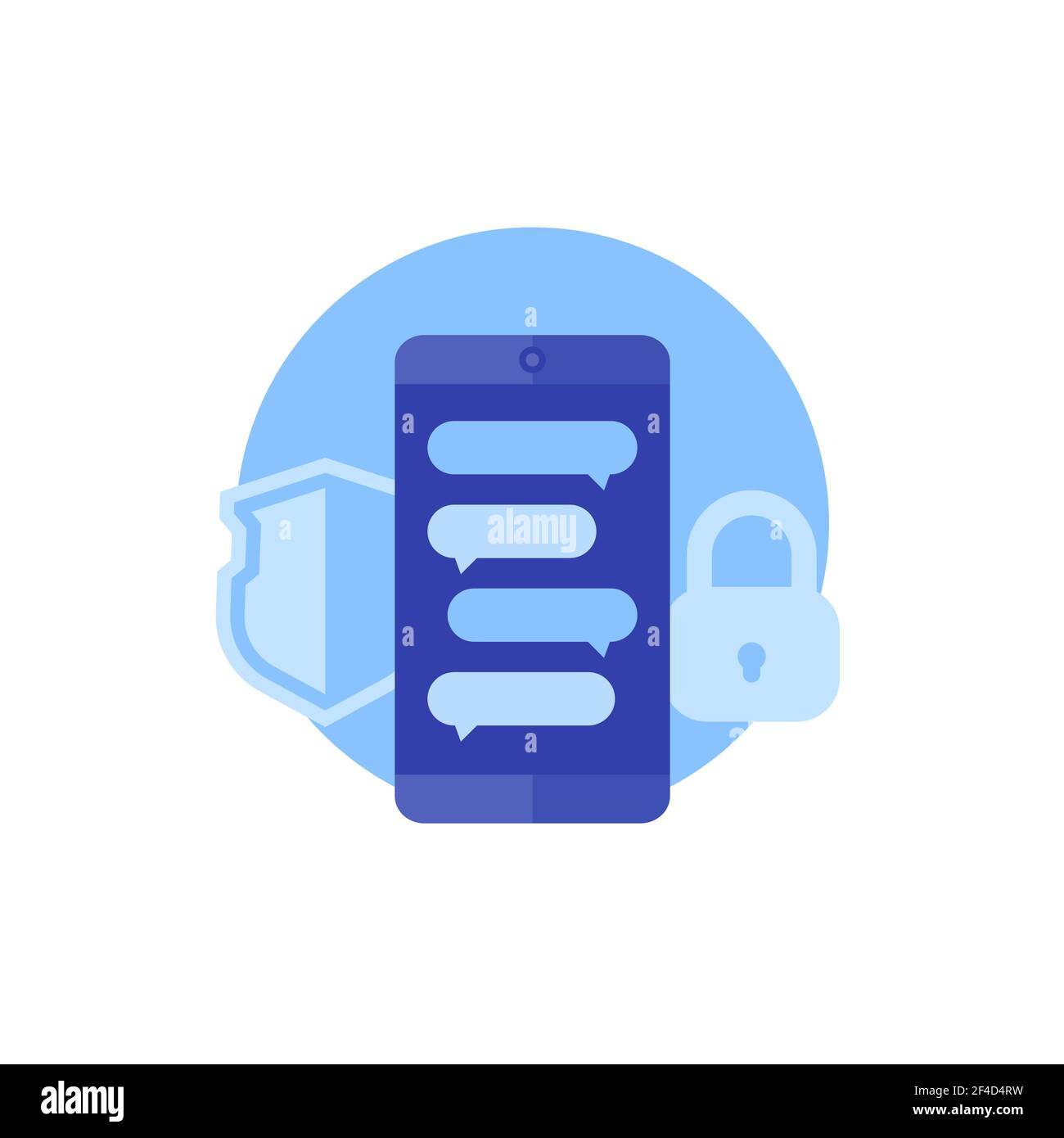 protected chat vector flat icon Stock Vector Image & Art - Alamy