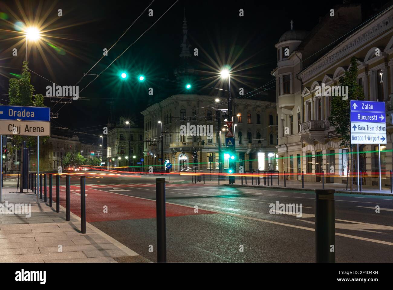 The city at night. Cluj at night Stock Photo - Alamy