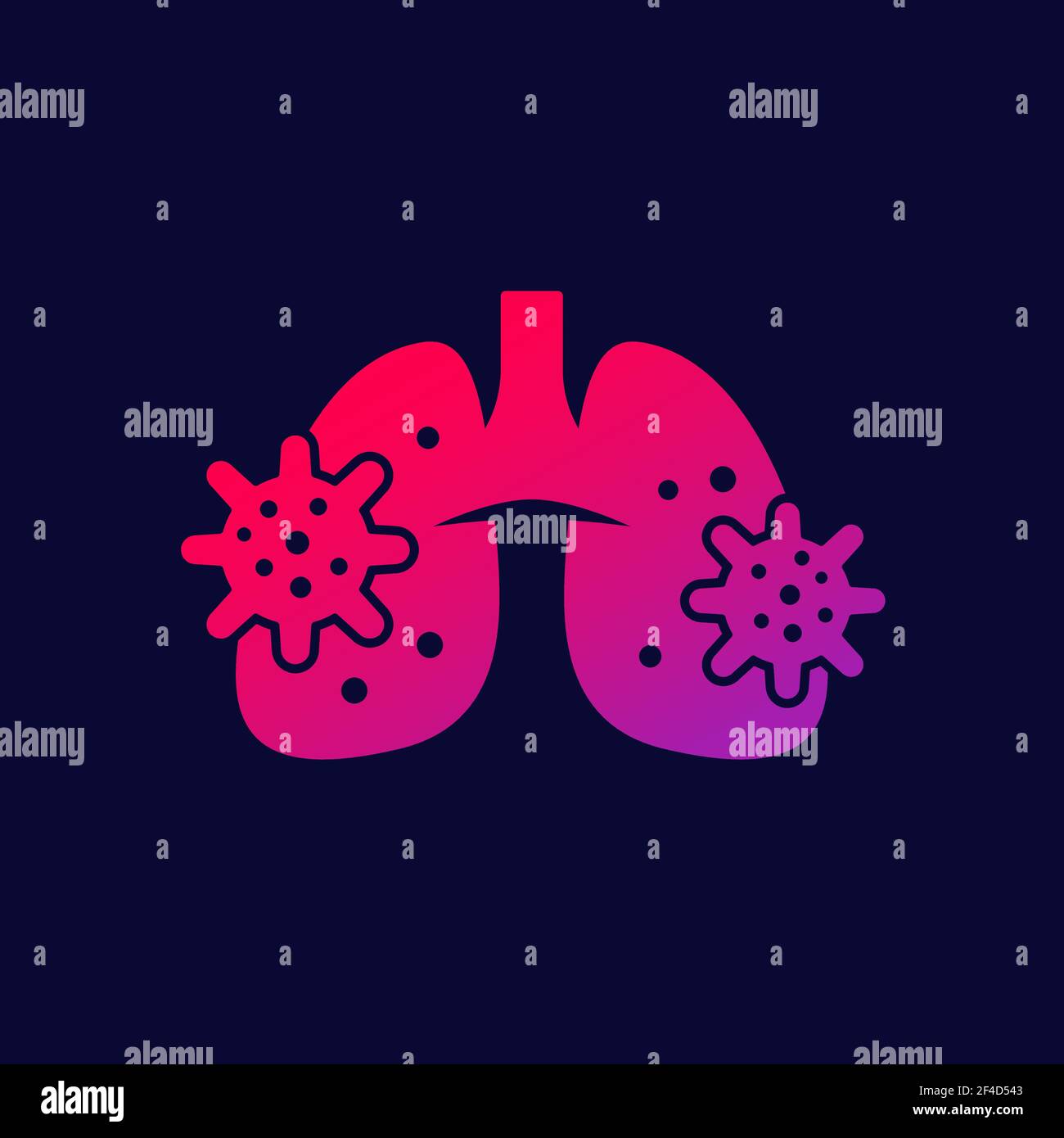pneumonia icon with lungs and virus, vector Stock Vector Image & Art ...